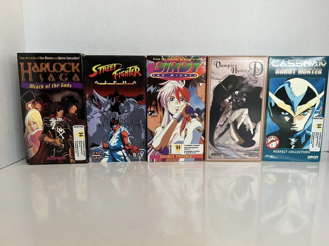MANGA VHS LOT of 5 vhs street fighter, harlock, Birdy, Vampire Hunter ...