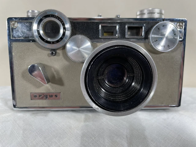 VINTAGE ARGUS C3 "Brick" TAN 35mm Film Camera W/ 50mm F3.5 Cintar Lens ...