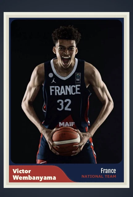 VICTOR WEMBANYAMA FRANCE 2023 Nba Draft #1 Pick Custom Made Retro Style ...