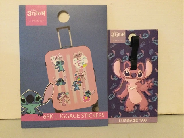 DISNEY STITCH ANGEL Travel Bundle Luggage Tags & Suitcase Bag Stickers ...