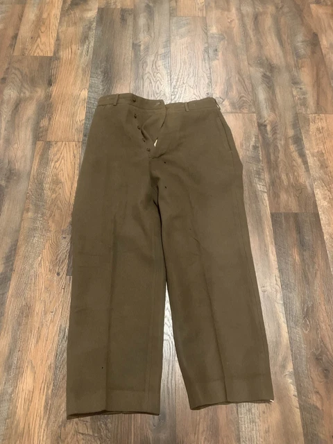 WWII / WW2 Named US Army Service Uniform Brown Khaki Wool Trouser Pants ...