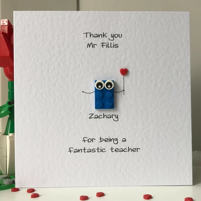 PERSONALISED TEACHER THANK You card with LEGO ® Childminder Teaching ...