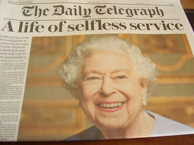 THE DAILY TELEGRAPH Queen King Charles Newspaper September 19Th 2022 £ ...