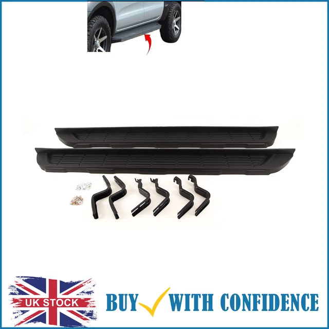 FORD RANGER T7 T8 Running Boards Side Steps Black 2019-22 Comes W ...