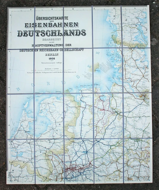 OVERVIEW MAP OF the railways of Germany 1926 Berlin Reichsbahn £37.30 ...