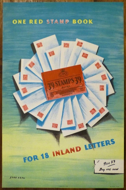 1950'S GPO PUBLIC Information Poster P.R.D. 746 - ONE RED STAMP 3s9d ...