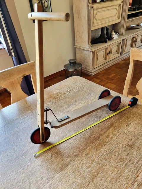 VINTAGE VERO BABY Holzroller DDR Spielzeug Kinderroller 50er Tretroller ...