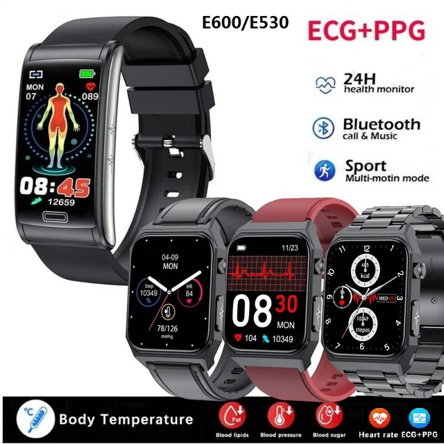 SMART WATCH ECG+PPG Blood Glucose Pressure Heart Rate Monitor Fitness ...