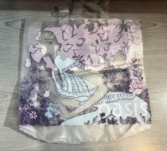 USED VINTAGE 2000S OASIS Plastic Shopping Carrier Bag Gift Clothing ...