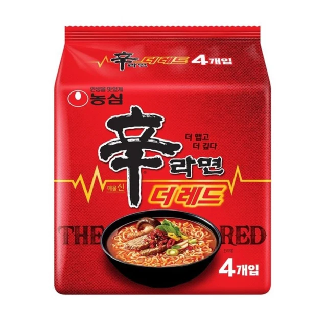 4 PACK KOREAN Instant Hot Spicy Noodle Nongshim Shin Ramen The Red ...