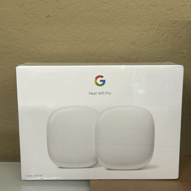 NEW GOOGLE NEST Wifi Pro Wi-Fi 6E Router Mesh System - Snow (2-Pack ...