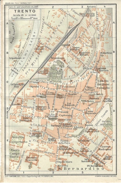 ANTIQUE MAP TRENTO City Plant 1920 Old Antique Map $22.09 - PicClick CA