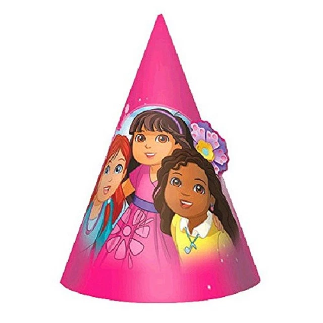 DORA THE EXPLORER Friends Nick Jr Kids Birthday Party Favor Cone Hats £ ...