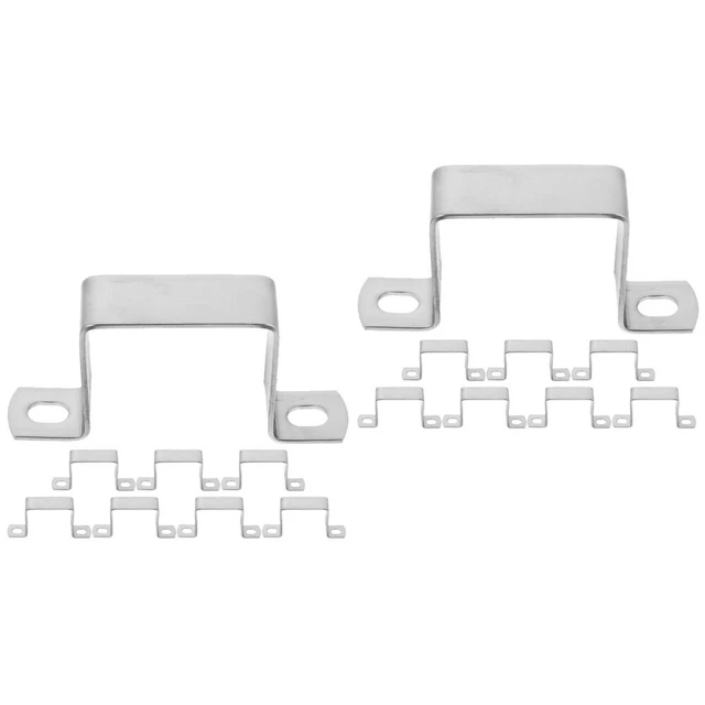 2 PCS SQUARE Tube Buckle 10.00X5.00X2.00CM 304 Stainless Steel Pipe ...