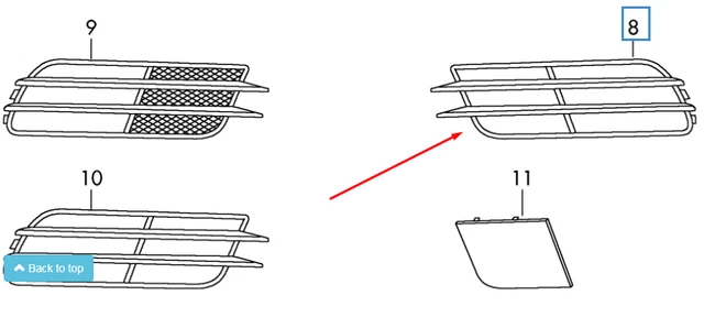 AUDI A6 C7 Front Bumper S-Line Left Grille 4G0807681KBMT NEW GENUINE ...