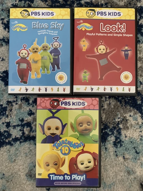 LOT OF 3 TELETUBBIES DVDS Blue Sky Look! Teletubbies 10 Time to Play ...