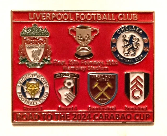 LIVERPOOL BADGE ROAD To The 2024 Carabao Cup Final £24.99 - PicClick UK