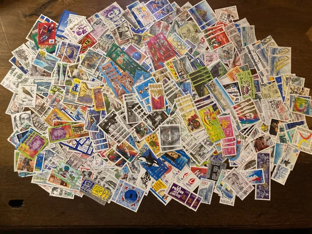 FRANCE BEAU LOT 1000 Timbres Grands Formats Obl Beg Bonne Valeur EUR 1 ...