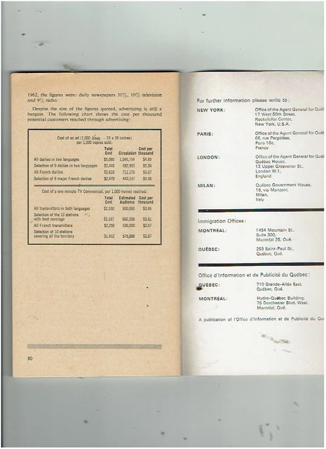 QUICK FACTS ABOUT Québec 67 brochure/booklet, Quebec Government ...