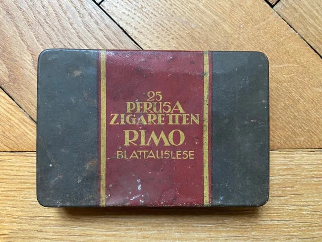 ALTE BLECHDOSE ZIGARETTENDOSE 25 Perusa Zigaretten Rimo Blattauslese ...