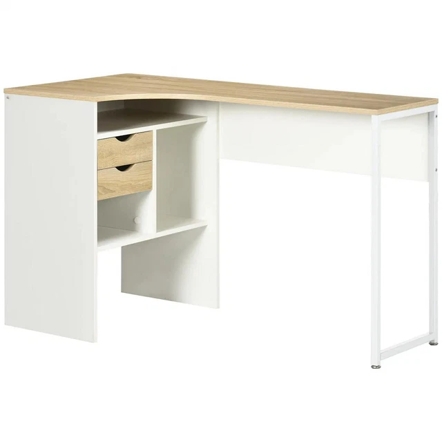 HOMCOM OFFICE L-SHAPED Corner Computer Desk Study Table w/ Storage ...