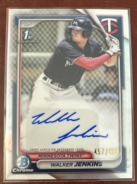 WALKER JENKINS 2024 1st Bowman Chrome Prospects AUTO REFRATTORE TWINS ...