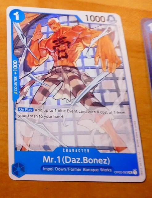 ONE PIECE PARAMOUNT War English Card Game Carte Mr.1 Op02-063 En Mint ...
