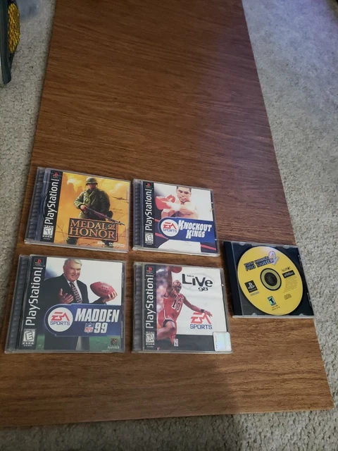 LOT DE 5 jeux PLAYSTATION (PS1) Madden 99, NBA Live 98, Medal Of Honor ...