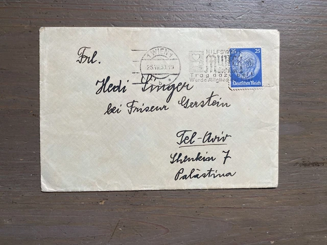 ALTER BRIEF VON Nazi-Deutschland nach Palästina 1933 EUR 9,66 - PicClick DE