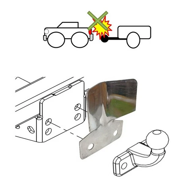 BUMPER PROTECTION PLATE Steel for Tow bars 90mm for VW Taro 1989-1997 £ ...