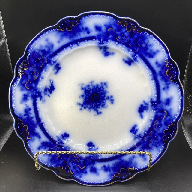 ANTIQUE ALFRED MEAKIN English Semi-Porcelain Kelvin Flow Blue 9” Plate ...