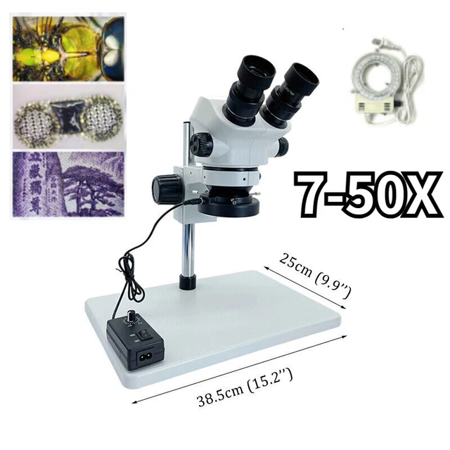 BINOCULAR CIRCUIT BOARD Inspection Stereo Microscope 7-50X Zoom Tool ...