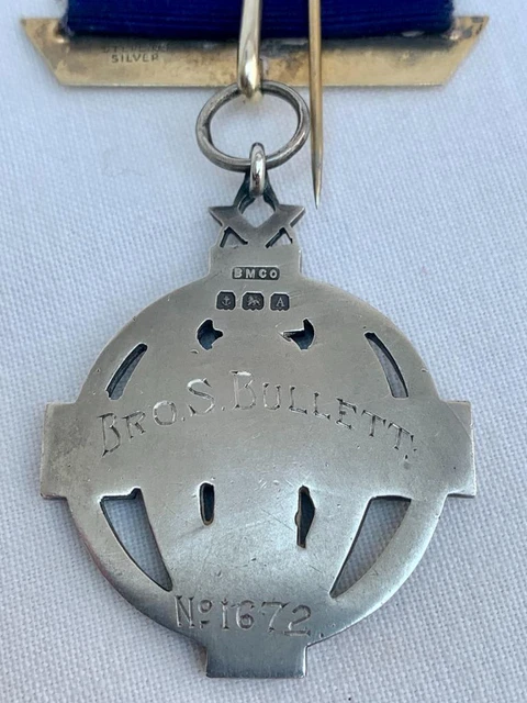 FINE MASONIC SOLID Sterling Silver Hallstone Jewel Birmingham 1925. EUR ...