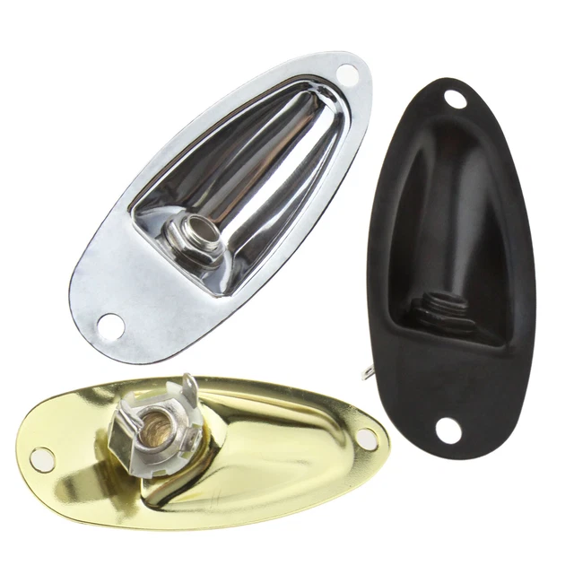 JACK PLATE SOCKET For Fender Strat & Stratocaster Style Guitar Black ...