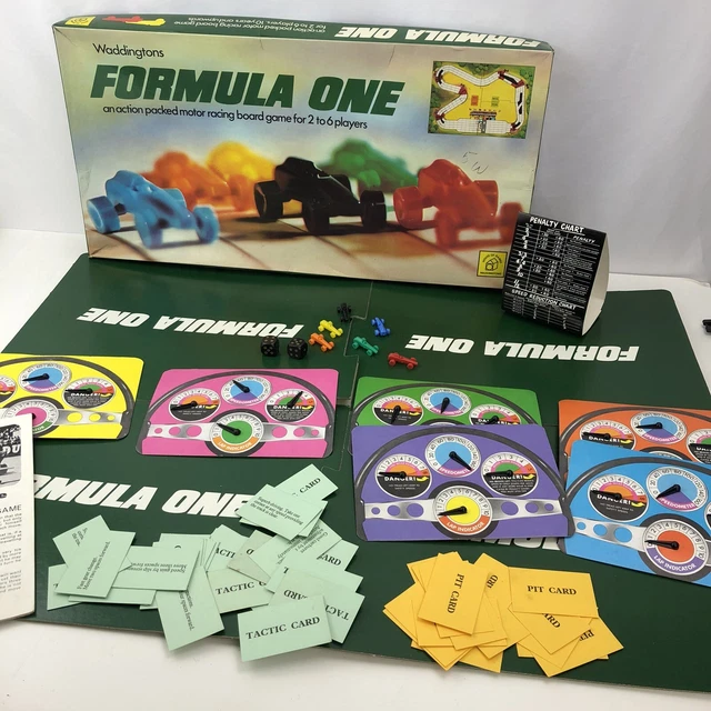 VINTAGE 1978 WADDINGTONS Formula One 1 F1 Car Racing Board Game ...