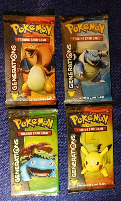 POKEMON 20TH ANNIVERSARY Generations Booster Packs All 4 Artwork Sealed ...