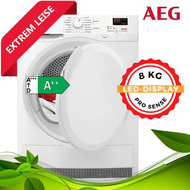 AEG 8KG WÄRMEPUMPENTROCKNER A++ Wäschetrockner Trockner LED DISPLAY ...