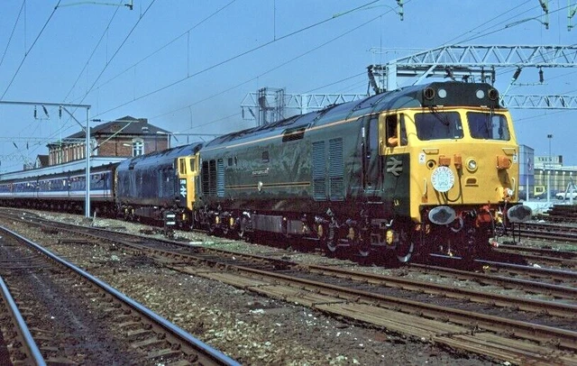 35MM SLIDE BR British Railways Diesel Loco Class 50 50007 + D400 ...