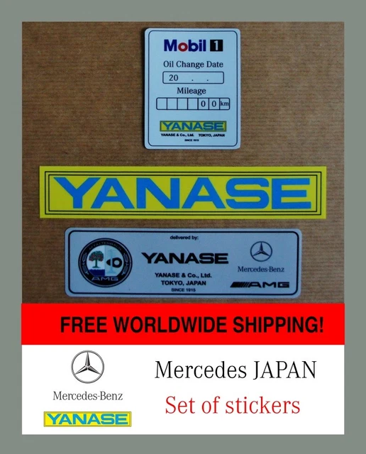 MERCEDES BENZ JAPAN Set of stickers YANASE decal Alte intern Aufkleber ...
