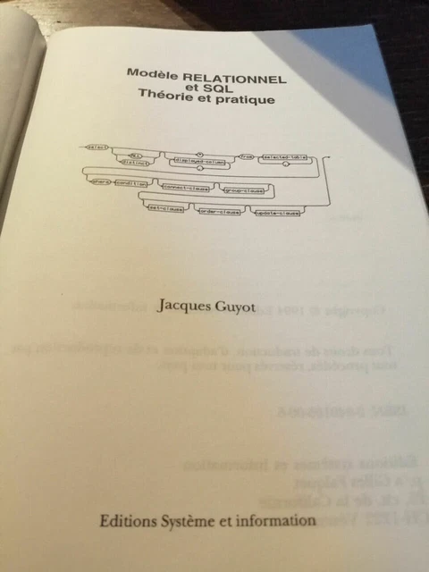 JACQUES GUYOT: MODÈLE relationnel et SQl théorie et pratique/ 1994 EUR ...