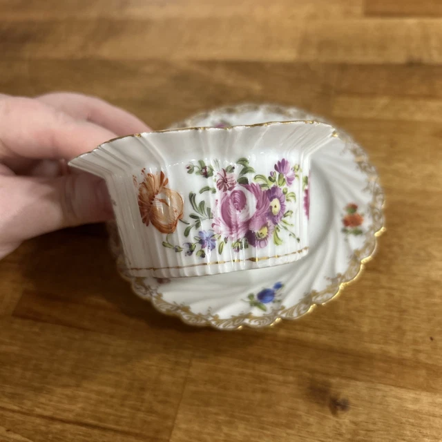ANTIQUE FRANZISKA HIRSCH Dresden Set Ramekin Cup & Saucer, Hand Painted ...