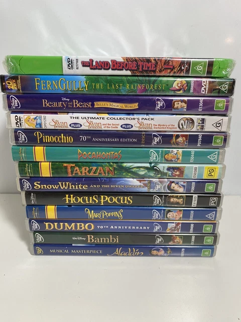 DISNEY MOVIE BUNDLE 13 Movies Region 4 PAL Aladdin Bambi Dumbo ...