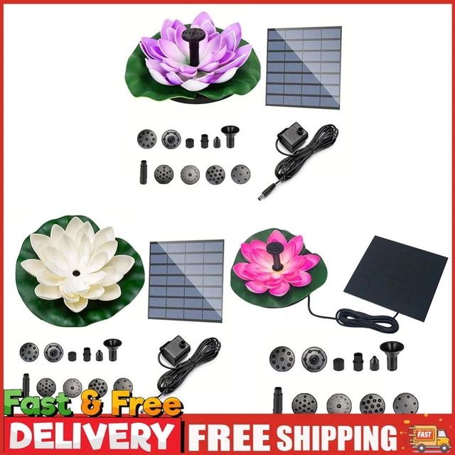 LOTUS SOLAR WATER Fountain Mini Waterfall Fountain Floating Garden ...