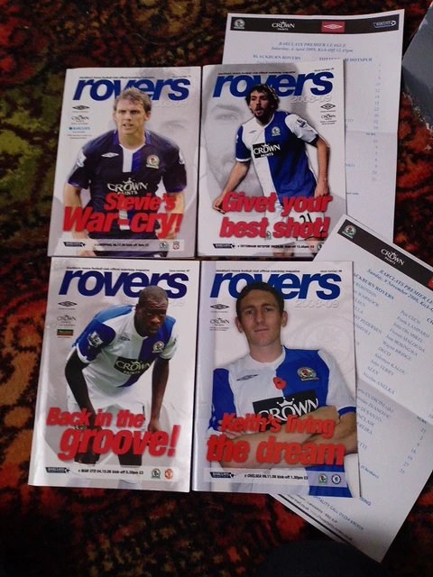 47 BLACKBURN ROVERS Programmes 7 Teamsheets Mixed Seasons Can Split £10 ...