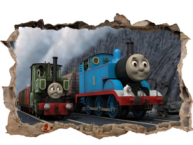 WALL STICKERS HOLE IN THE WALL TRAIN THOMAS 105cm x70cm £17.99 ...