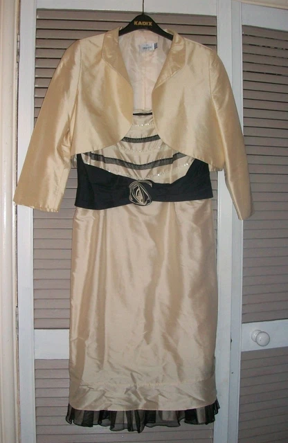 PRESEN DE LUXE mother of the bride WEDDING 2 PIECE SUIT 100% SILK SIZE ...