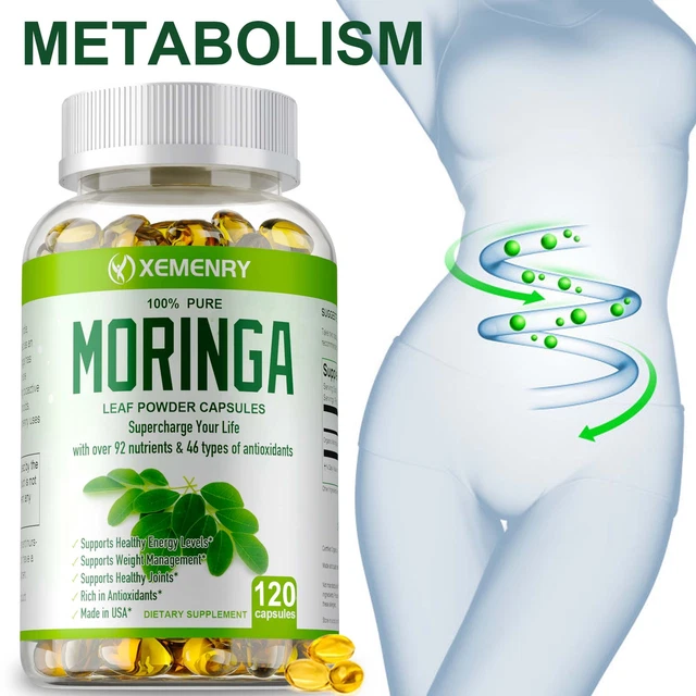 MORINGA CAPSULES 1000MG - Organic,Natural,Anti-aging,Weight Loss,Green ...