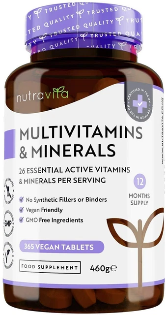 NUTRAVITA MULTIVITAMINS AND Minerals Tablet - 365 Vegan Tablets £19.99 ...