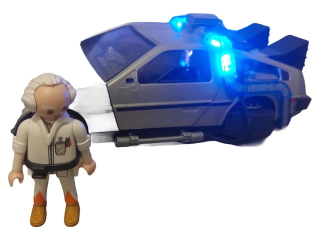 PLAYMOBIL DELOREAN ZEITMASCHINE Modellfahrzeug Grau 14cm EUR 43,95 ...