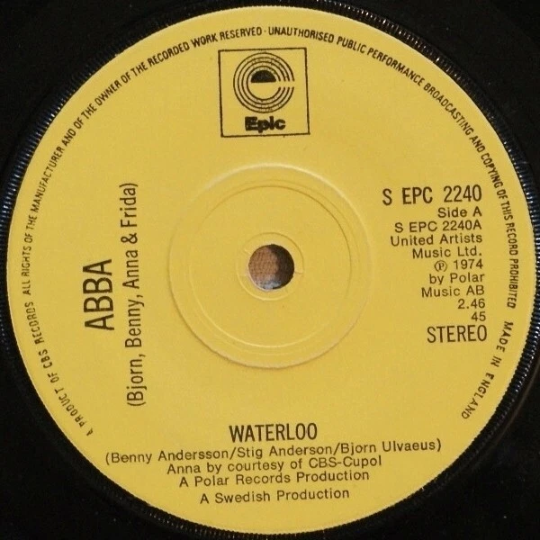 ABBA, BJÖRN & Benny, Agnetha & Anni-Frid - Waterloo (7", Single, Sol) EUR 20,26 - PicClick FR